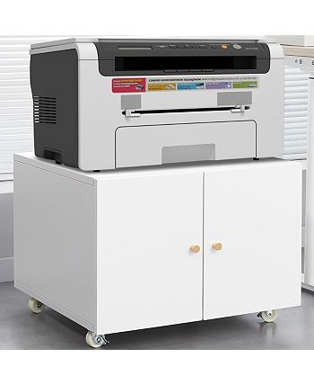 Simplie Fun Office Furniture Copier Cabinet White 2 Door Steel Copier ...