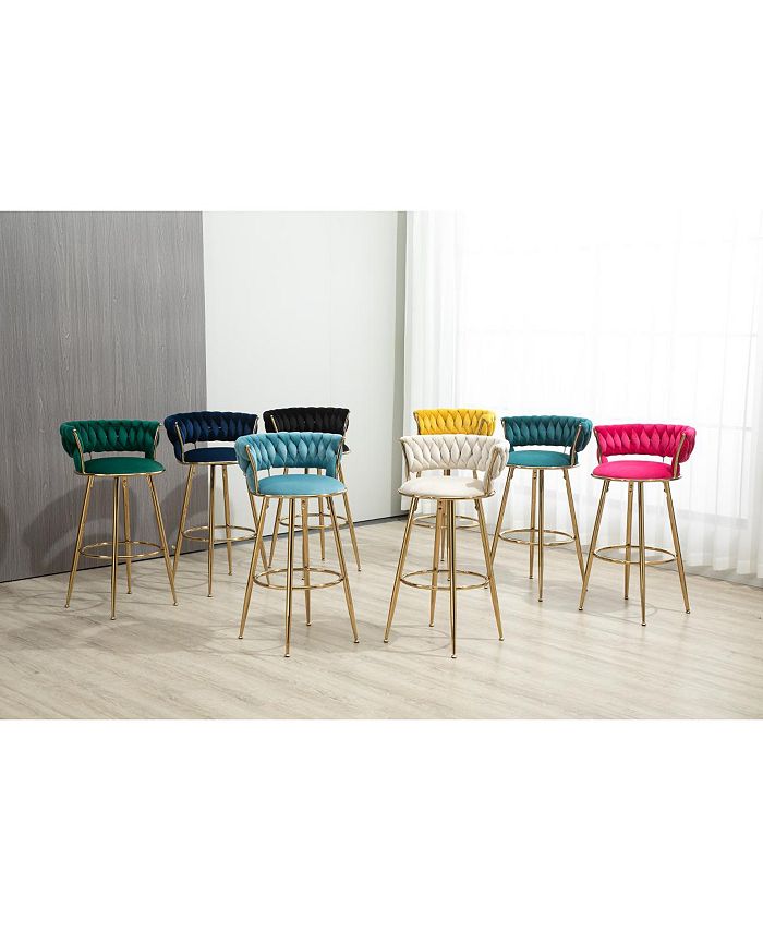 Simplie Fun Bar Stools With Back And Footrest Counter Height Bar Chairs ...