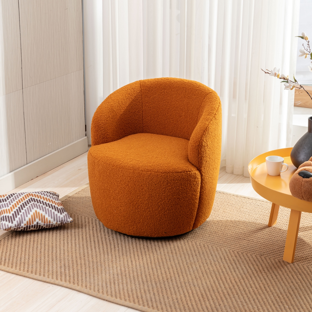 Click here for Streamdale Teddy Swivel Barrel Armchair with Metal... prices