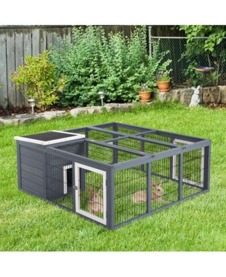 Simplie Fun Rabbit Hutch Bunny Cage with Openable Main House, Indoor ...