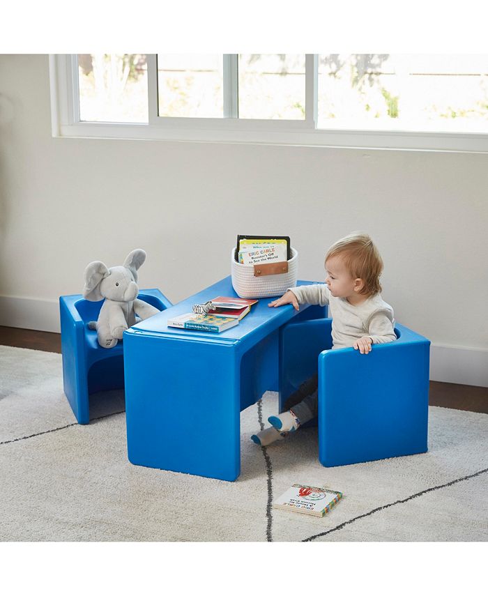 ECR4Kids Tri-Me Table and Cube Chair Set, Multipurpose Furniture, 3 ...