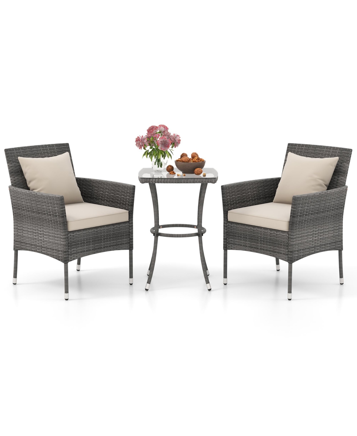 Click here for Gymax 3-Piece Patio Furniture Set Pe Wicker Conver... prices
