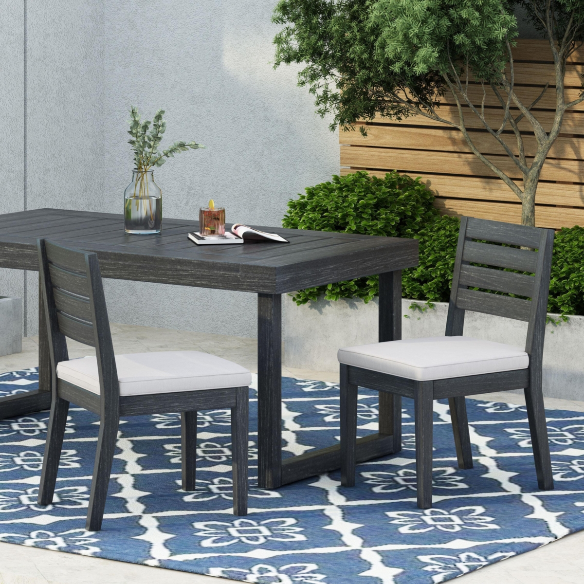 Click here for Streamdale Acacia Wood Slat-Back Dining Chair with... prices