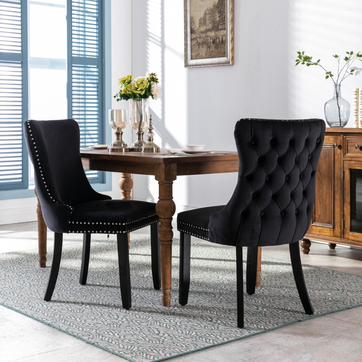Click here for Streamdale Blue Upholstered Dining Chairs  Set of... prices