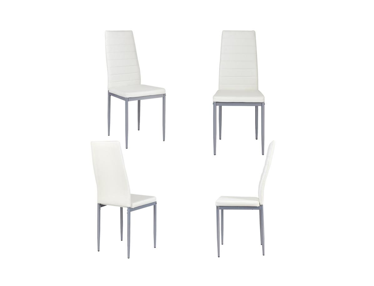 Click here for Set of 4 Pvc Leather Dining Chairs with Solid Meta... prices