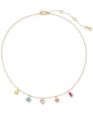 kate spade new york Bubbly Bezel Frontal Necklace, 16" + 3" extender ...