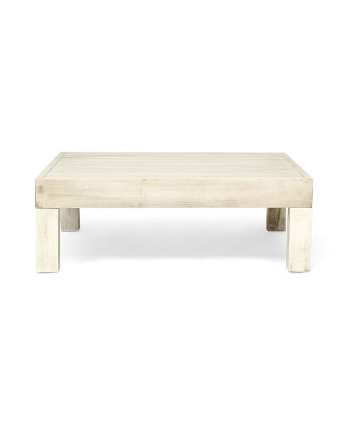 Simplie Fun Rustic Acacia Wood Coffee Table with Slat Panel Design - Macy's