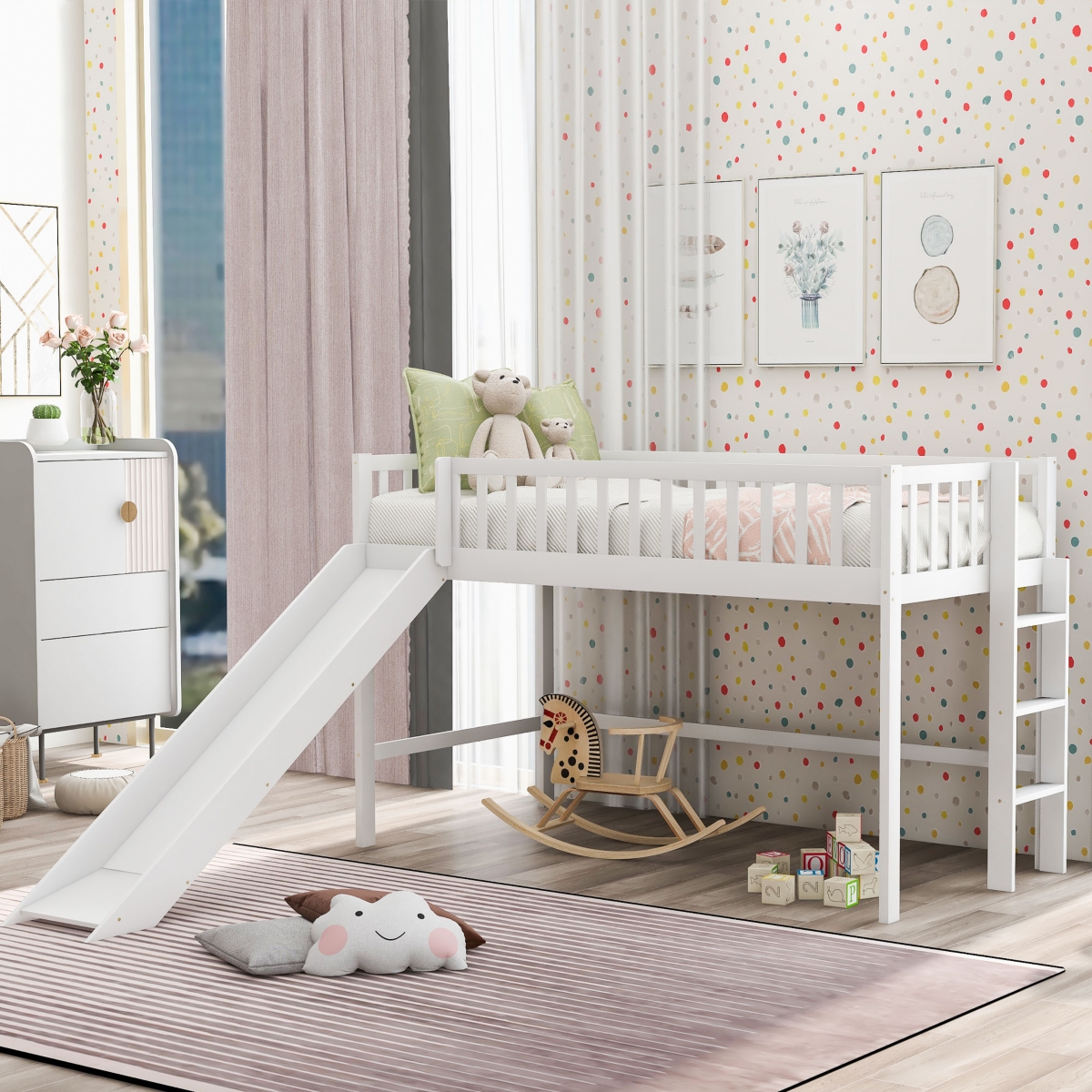 Click here for Streamdale Twin Size Low Loft Bed With Ladder And... prices
