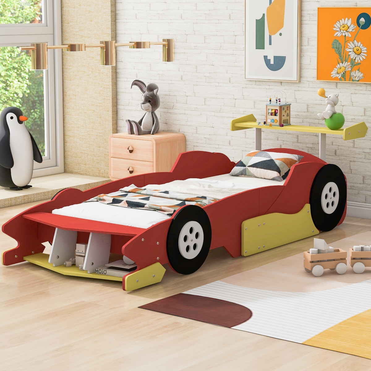Click here for Streamdale Twin Size Race Car-Shaped Platform Bed... prices