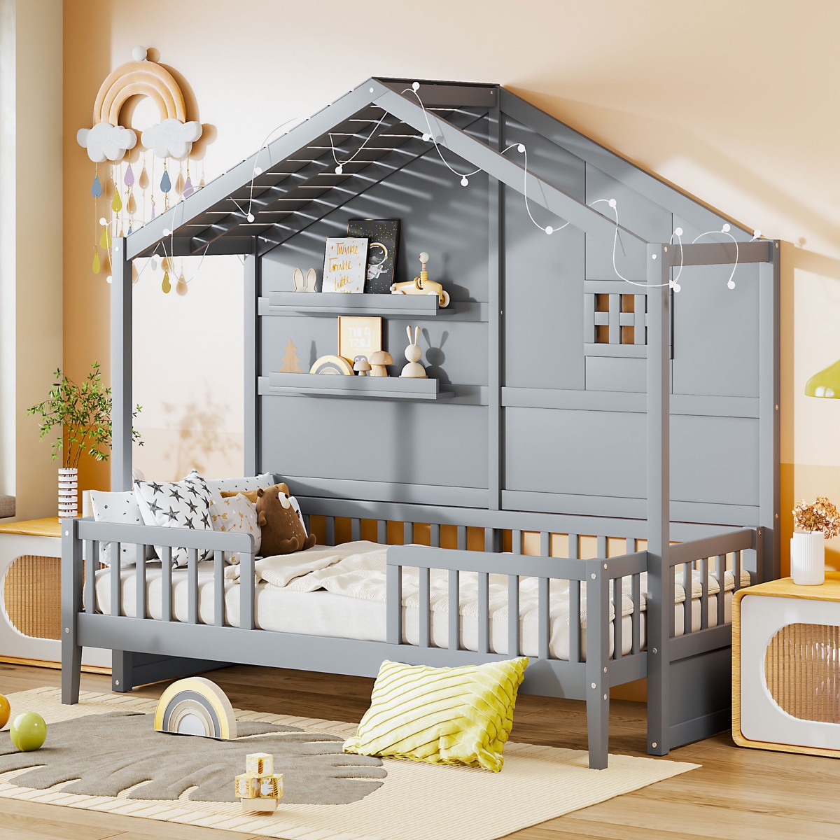 Click here for Streamdale Twin House Bed with Shelves  Window  an... prices