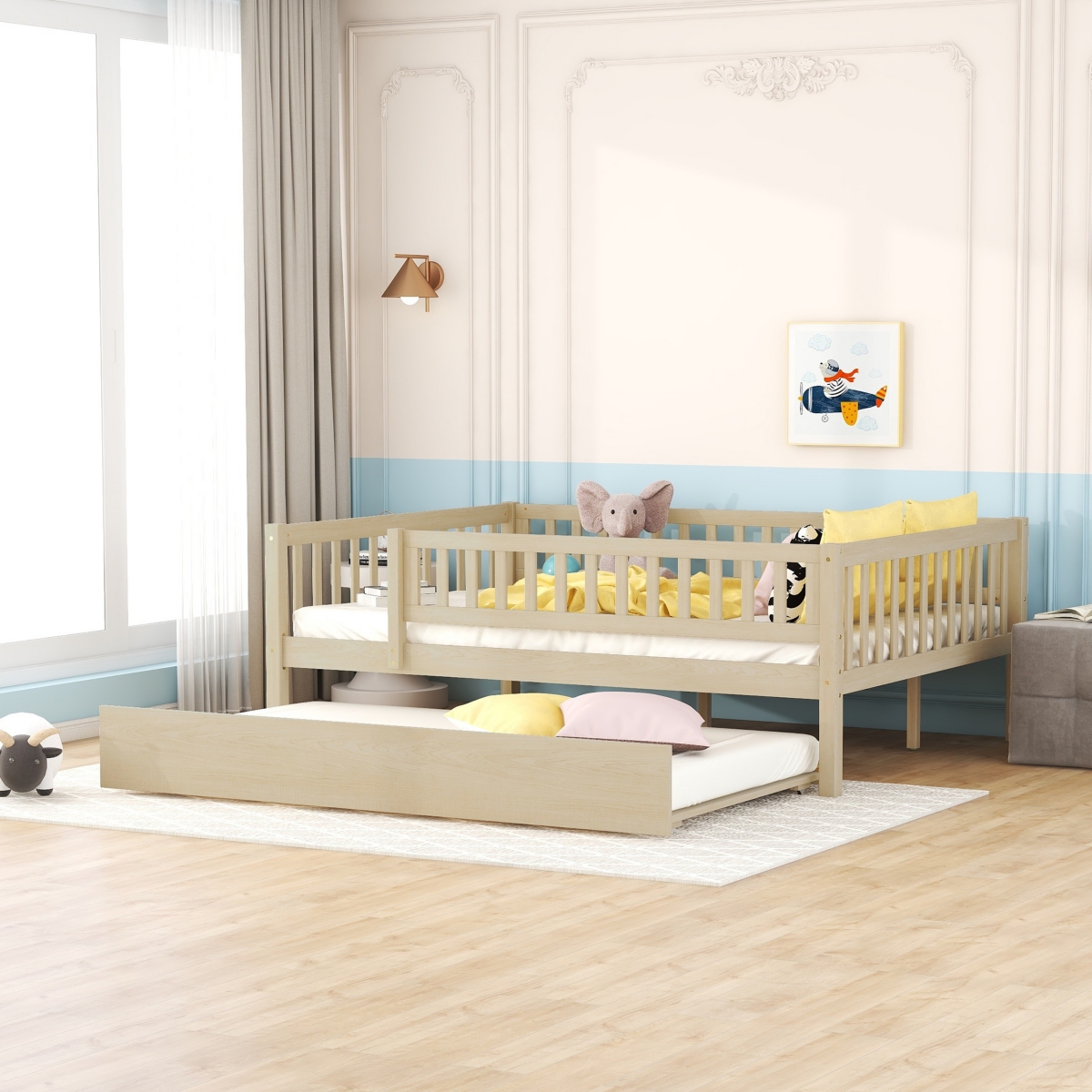 Click here for Streamdale Full Size Wood Daybed With Trundle And... prices