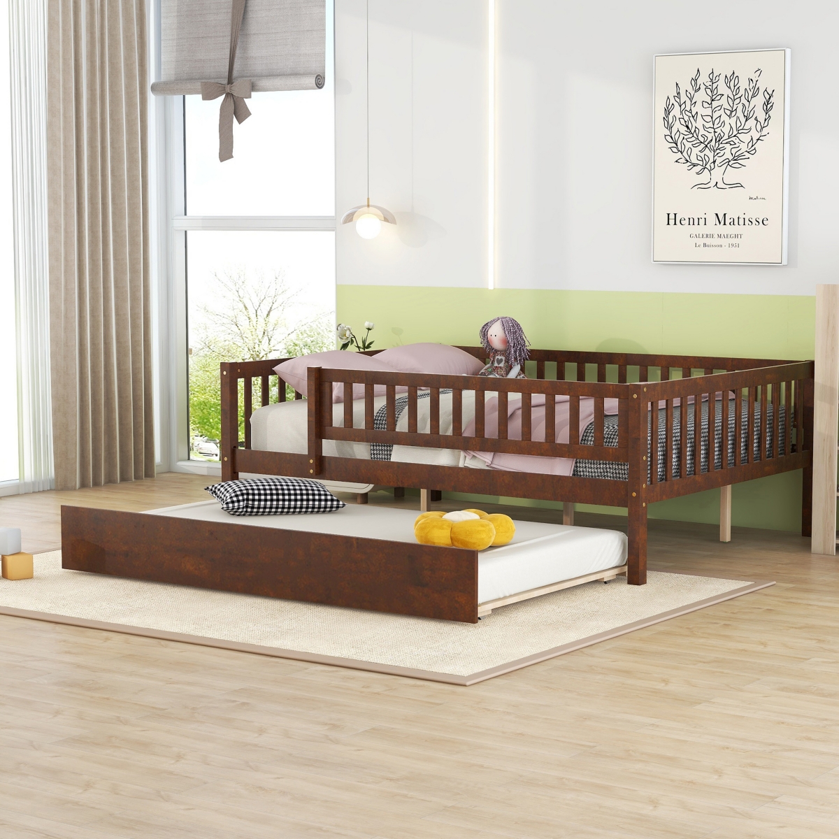 Click here for Streamdale Full Size Wood Daybed With Trundle And... prices