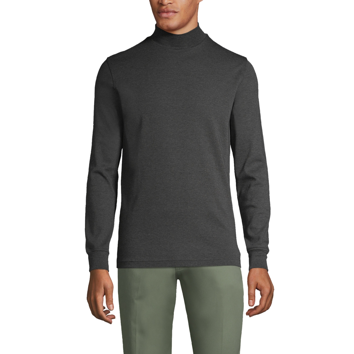 Click here for Lands End Mens Cotton Supima Mock Turtleneck - Dar... prices