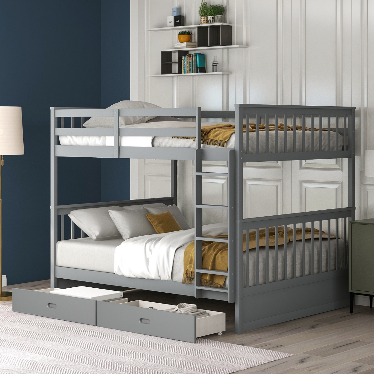 Click here for Streamdale Espresso Bunk Bed with Drawers and Ladd... prices