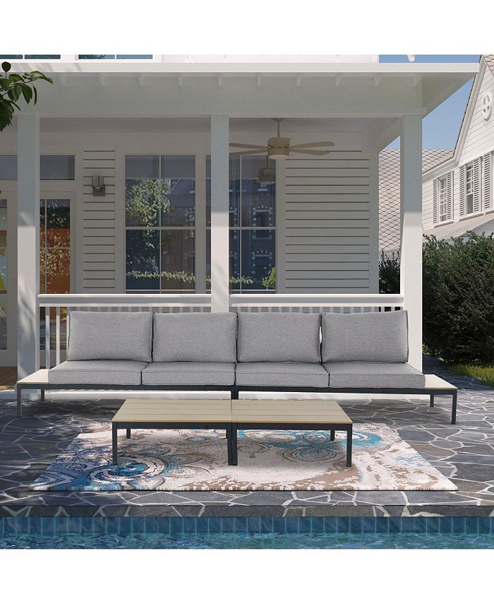 Mondawe 4 Piece Modern Outdoor Furniture Set Patio Aluminum ...