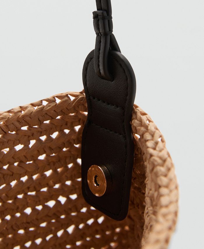 MANGO Women's Natural Fiber Shoulder Bag - Macy's