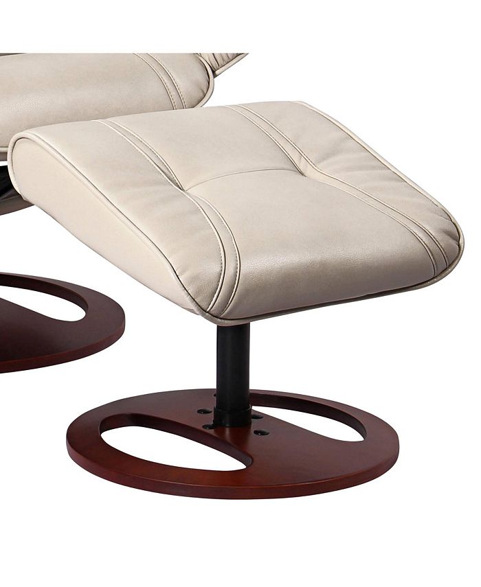 BenchMaster Newport Taupe Swivel Faux Leather Recliner Chair with ...