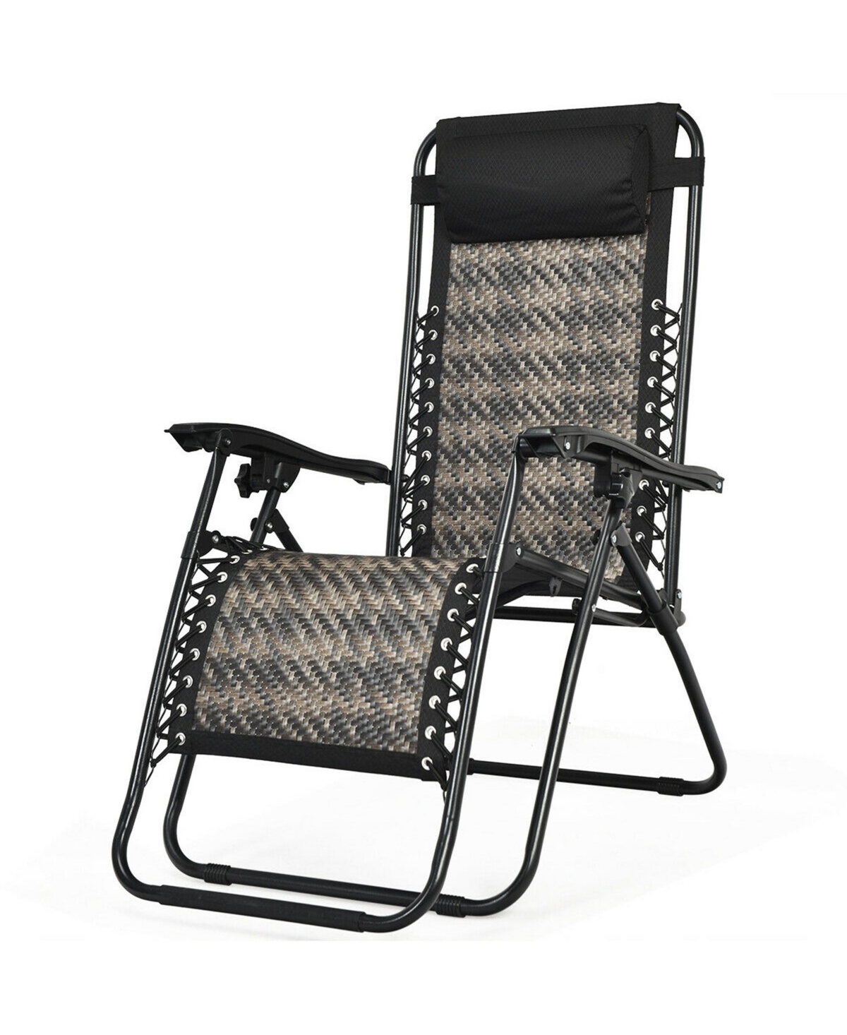 Click here for Gymax Folding Rattan Patio Zero Gravity Lounge Cha... prices