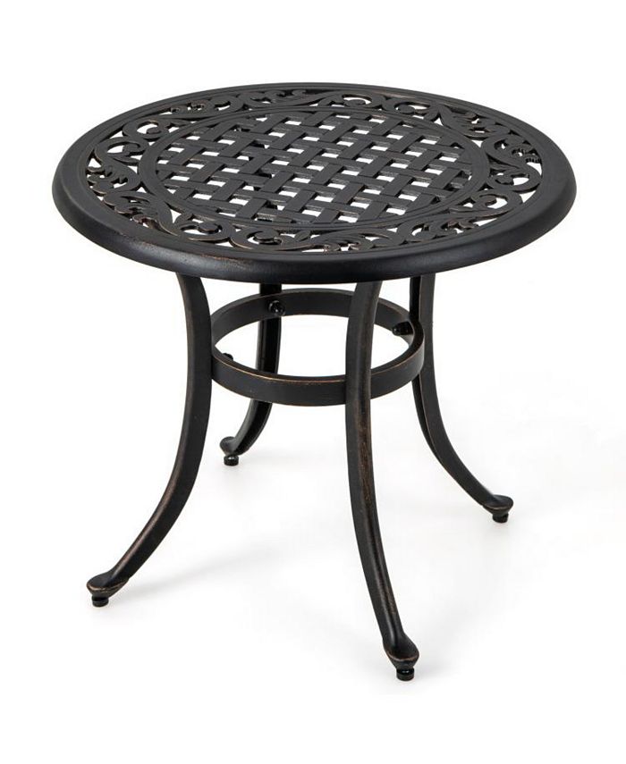 Slickblue 24 Inch Patio Side Table with Adjustable Footpads for ...