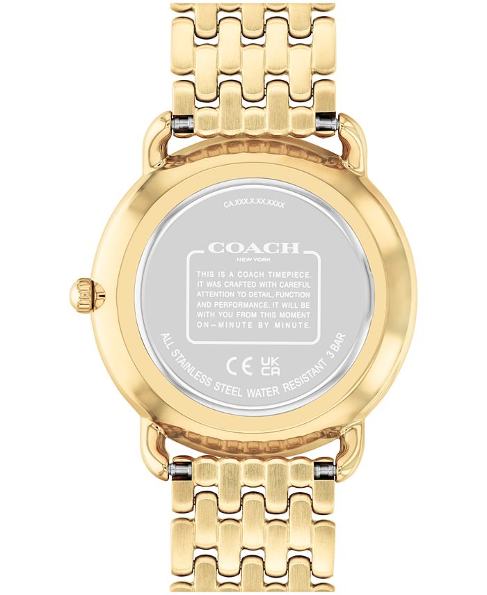 COACH Women's Gold Elliot Stainless Steel Watch 36mm - Macy's