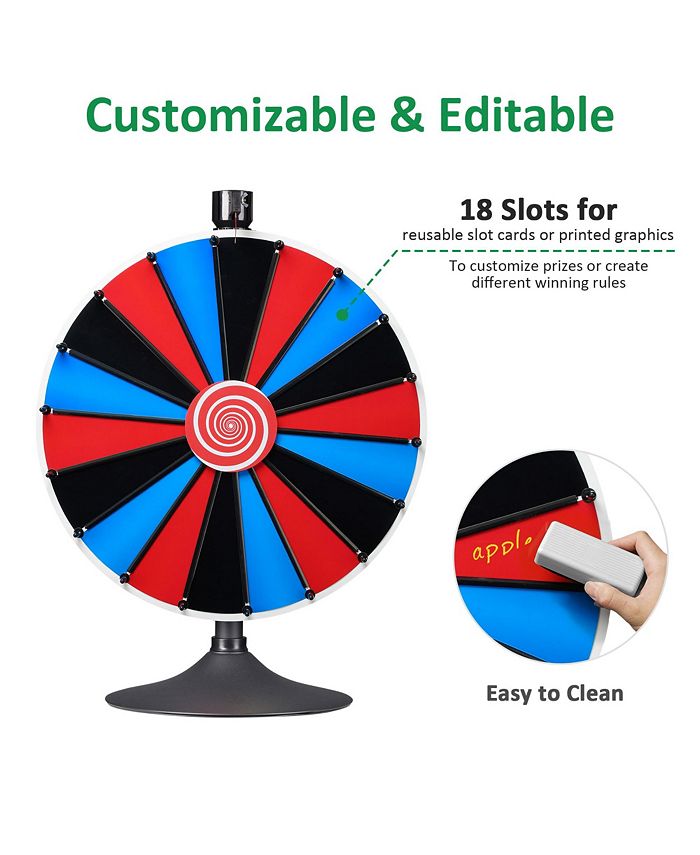 WinSpin 24" DIY Color Prize Wheel Tabletop Floor Stand Spin Game Trade ...