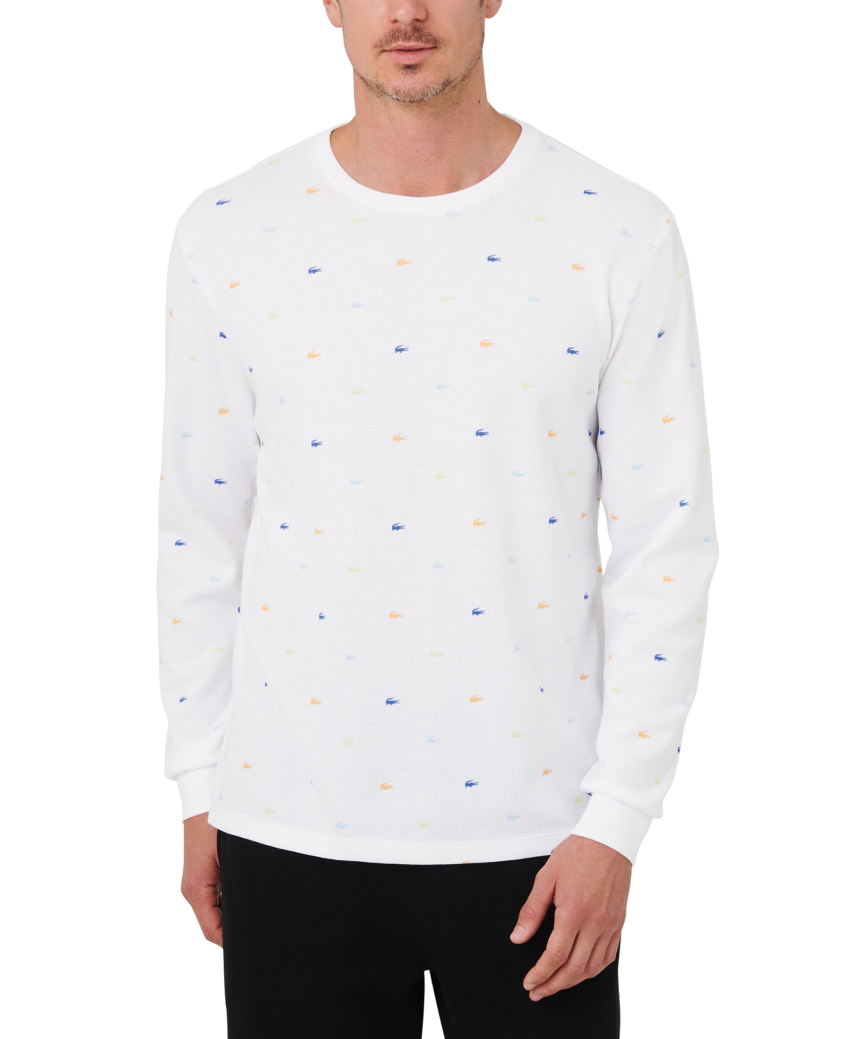 Click here for Lacoste Mens All Over Croc Print Long-Sleeve Therm... prices