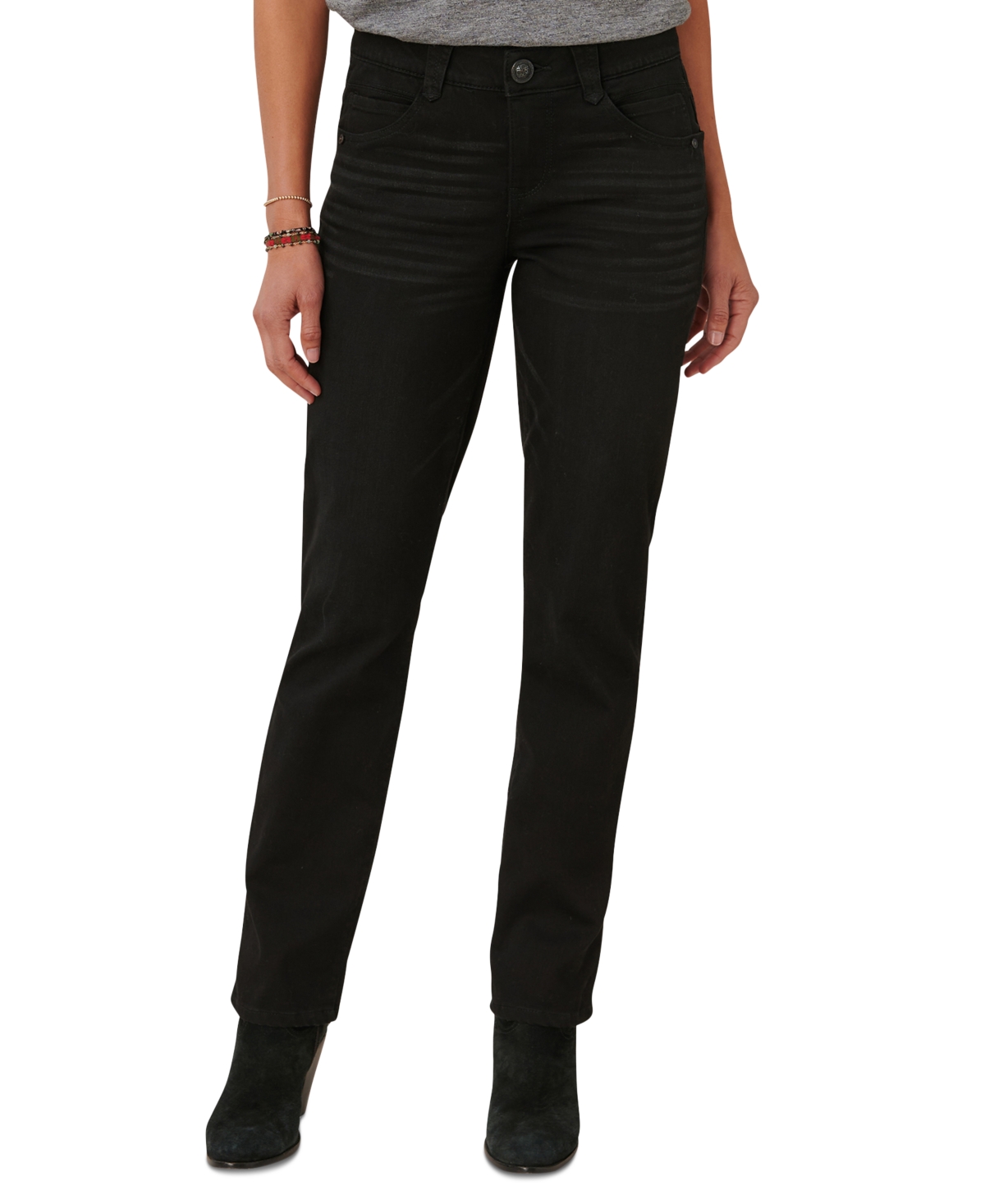 Click here for Democracy Petite Absolution Straight-Leg Jeans - B... prices