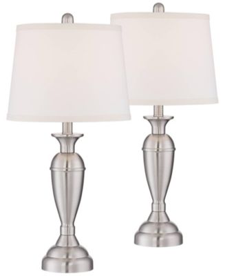 Regency Hill Blair Traditional Table Lamps 25" High Set of 2 Brushed ...