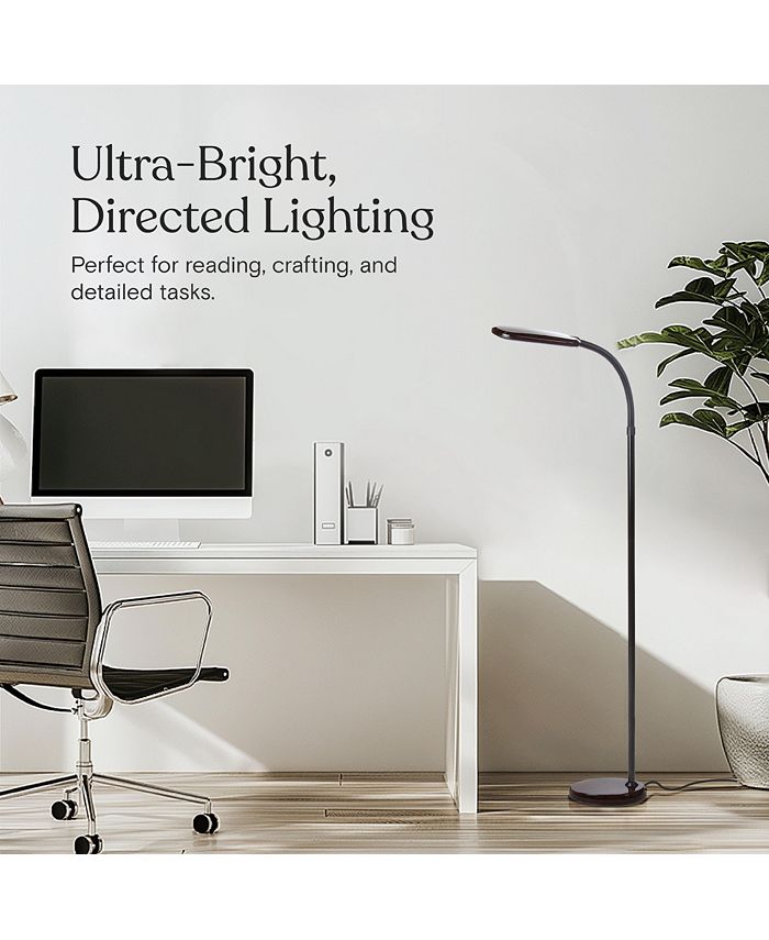 Brightech Litespan Slim LED Gooseneck Floor Lamp with Adjustable Color ...