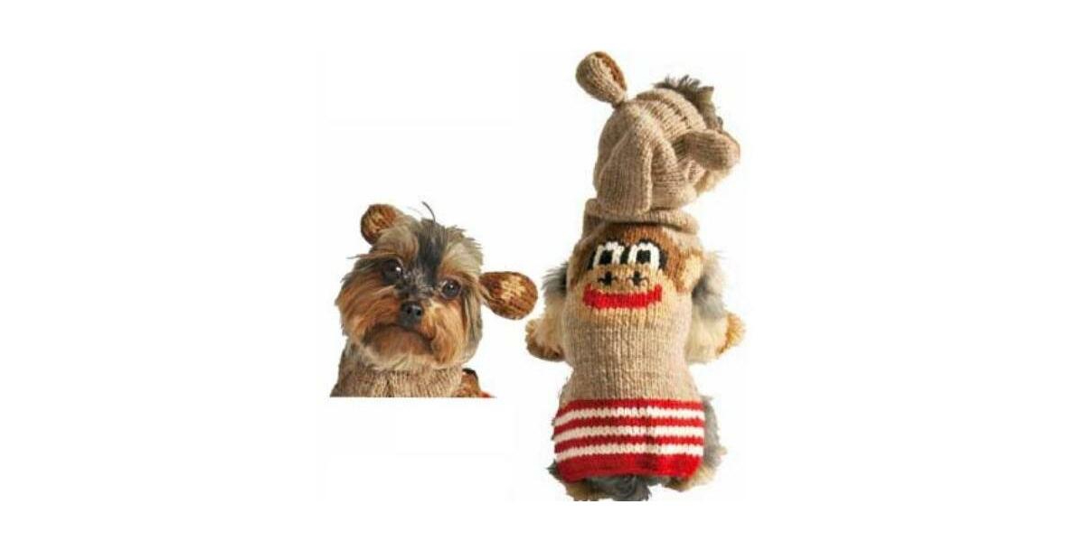 Click here for Chilly Dog S Monkey Hoodie Dog Sweater - Beige/kha... prices