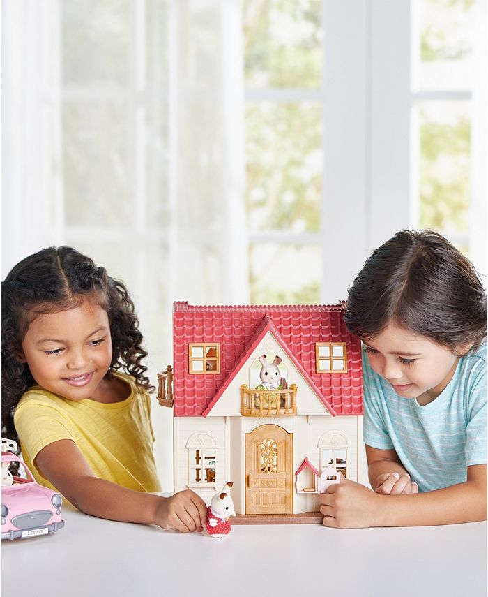 Calico Critters Red Roof Cozy Cottage Dollhouse Playset with Figure ...
