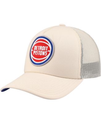 Mitchell & Ness Men's Cream Detroit Pistons Trucker Adjustable Hat - Macy's