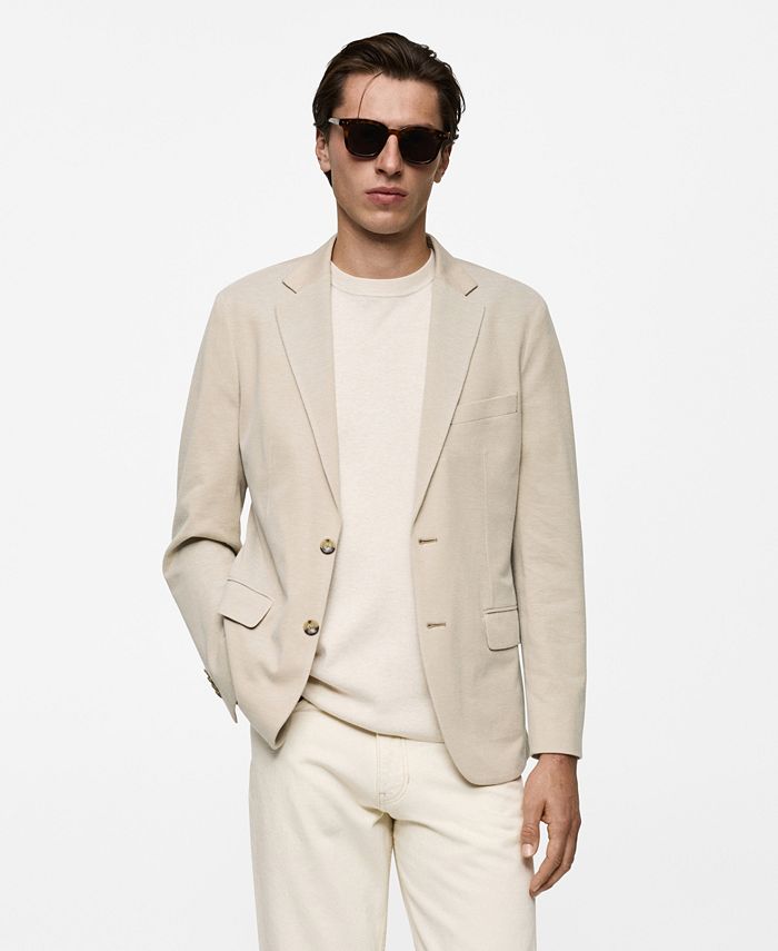 MANGO Men's Structured Slim Fit Cotton Blazer - Macy's
