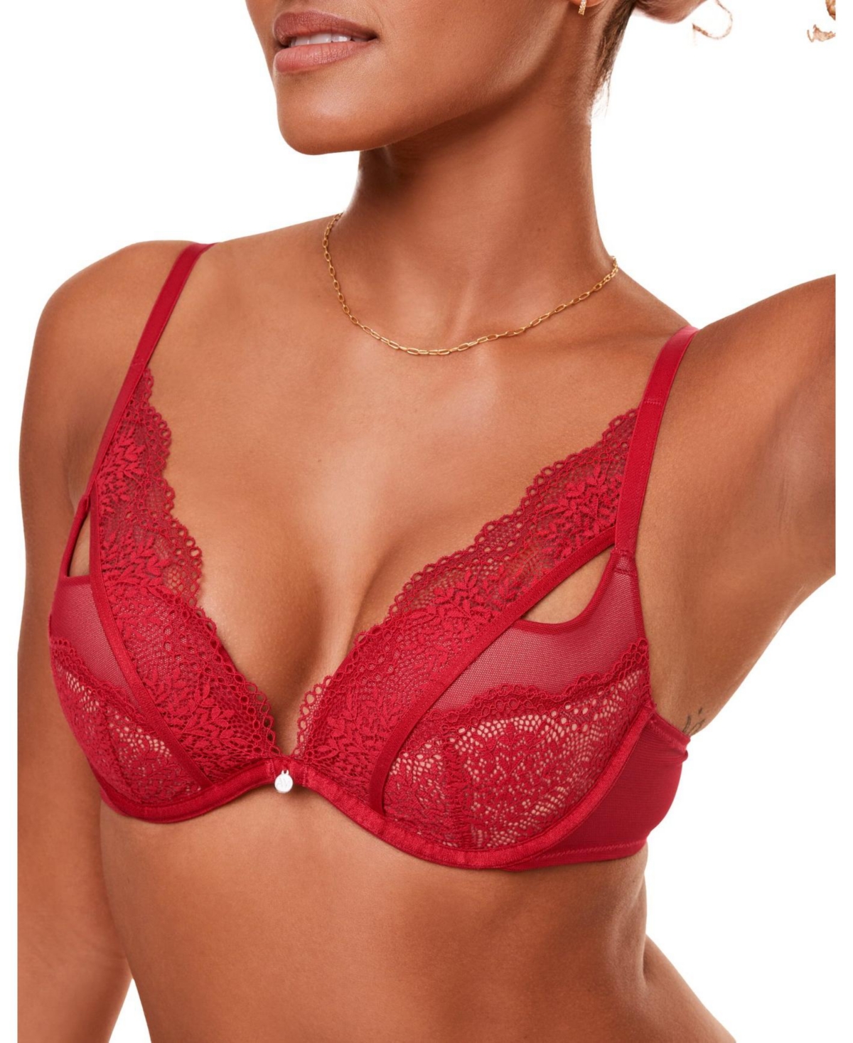 Click here for Adore Me Womens Sylvia Push Up Plunge Bra - Dark r... prices