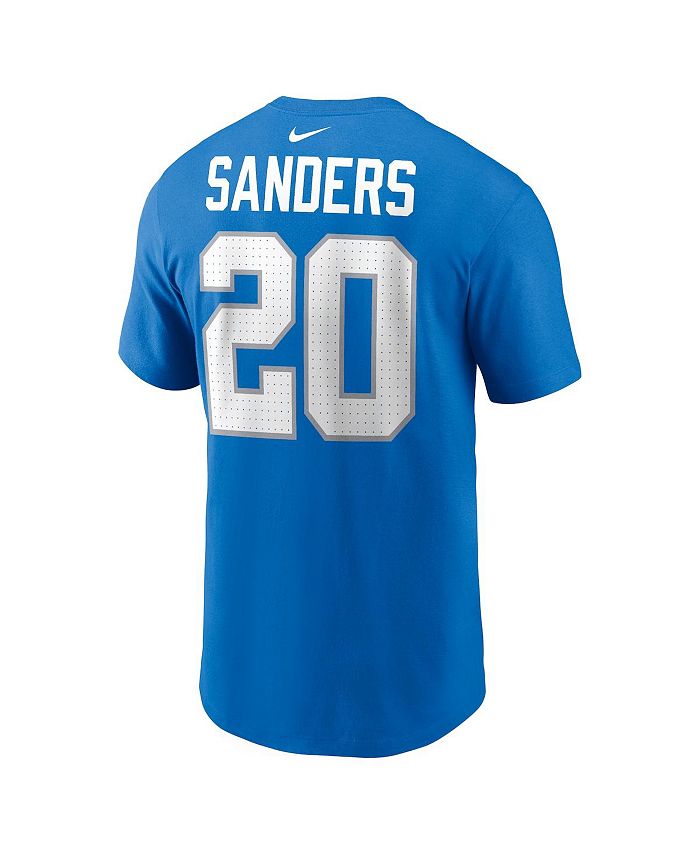 Nike Men's Barry Sanders Blue Detroit Lions Retired Player Name Number ...