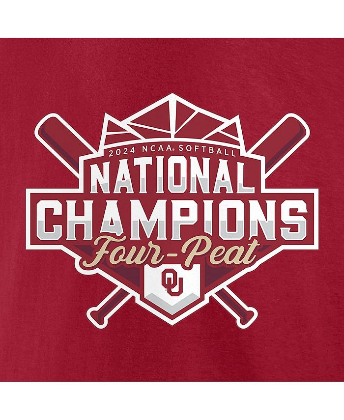 Fanatics Men's and Women's Crimson Oklahoma Sooners Four-Peat NCAA ...