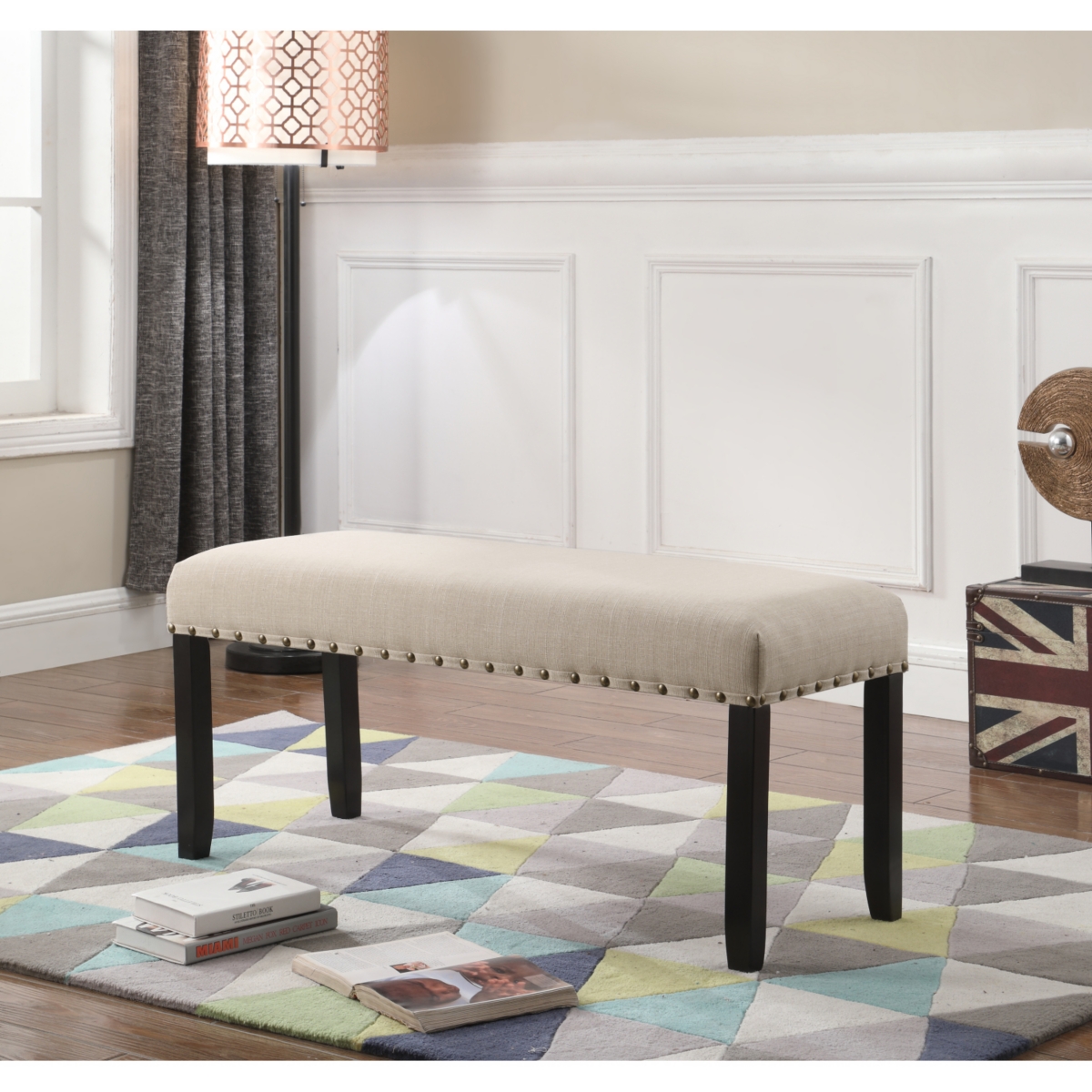 Click here for Streamdale Furniture Fabric Dining Bench with Nail... prices