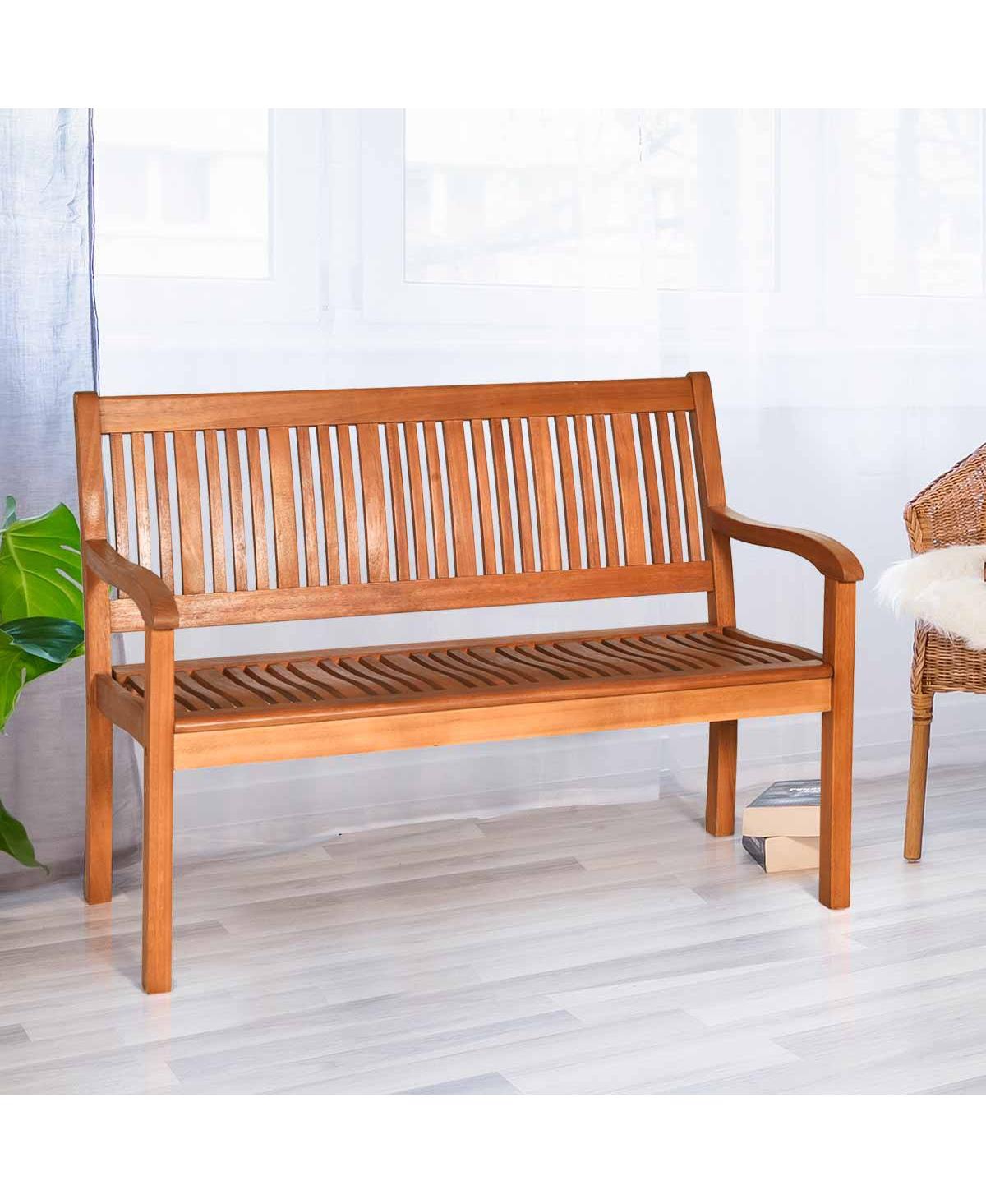 Click here for Gymax 50 Wooden Bench Loveseat Patio Garden Outdoo... prices