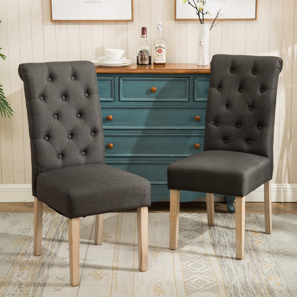 Click here for Streamdale Solid Wood Tufted Parsons Dining Chair... prices