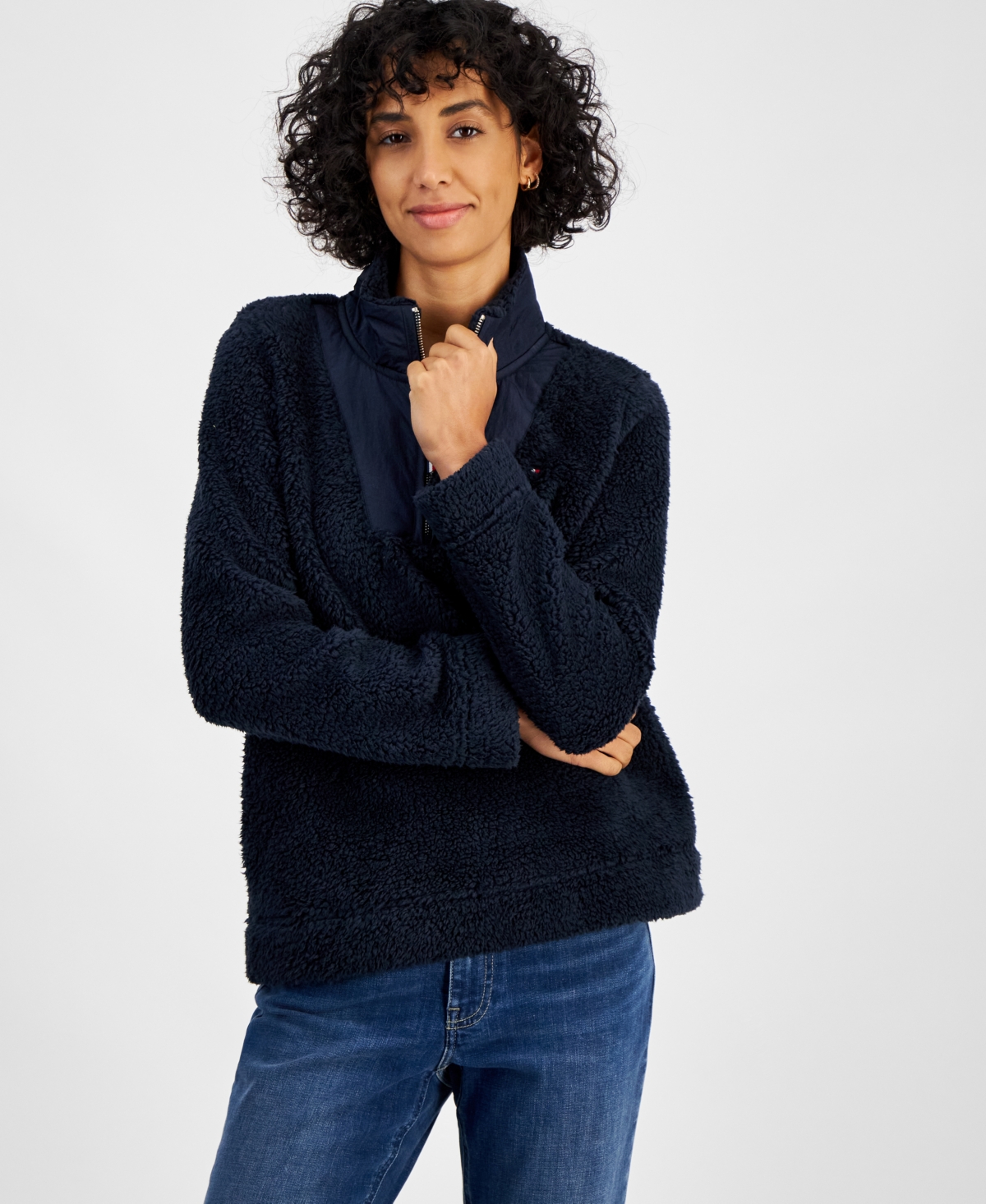 Click here for Tommy Hilfiger Womens Quarter-Zip Faux-Sherpa Jack... prices