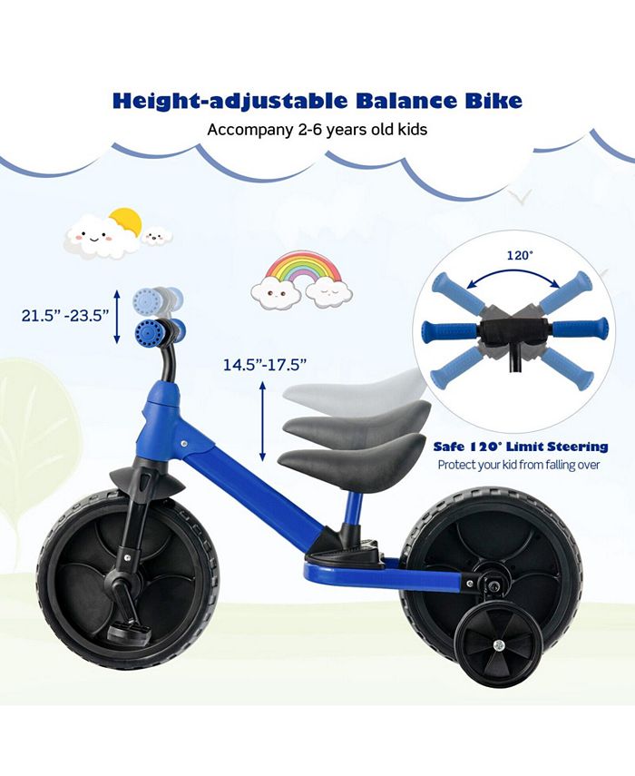 Slickblue 4-in-1 Kids Training Bike Toddler Tricycle with Training ...