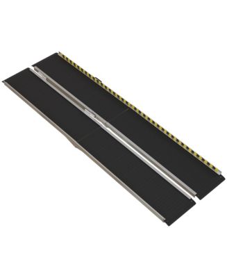 HOMCOM Wheelchair Ramp 8FT Folding Aluminum Ramp with Non-Slip Surface ...