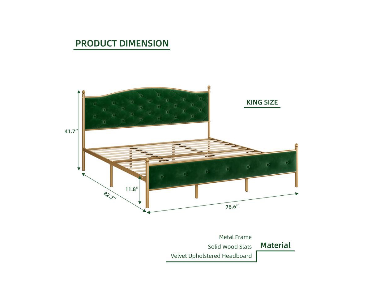 Click here for gaomon Golden bed with round diamond buckle - Gree... prices