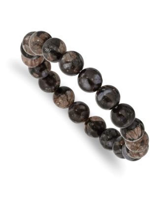 Chisel 10mm Black and Brown Agate Beaded Stretch Bracelet - Macy's