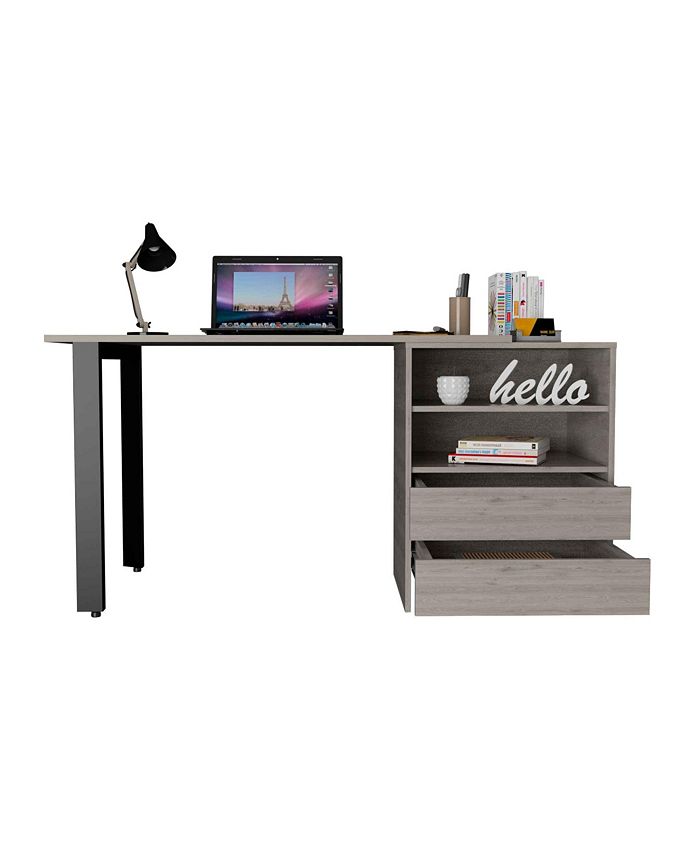 FM FURNITURE Pragma 120 Writing Desk, Two Drawers, Two Shelves - Macy's