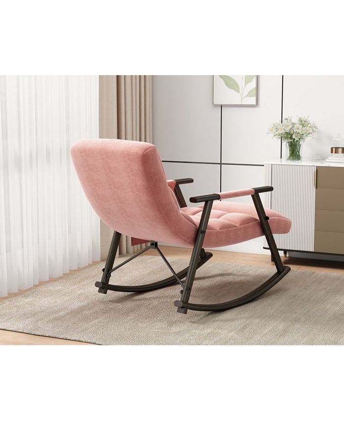 Simplie Fun Space-Saving, Adjustable Rocking Chair with Sturdy Iron ...