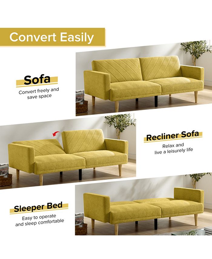 Simplie Fun Multi-Functional Convertible Futon Sofa Bed for Small ...