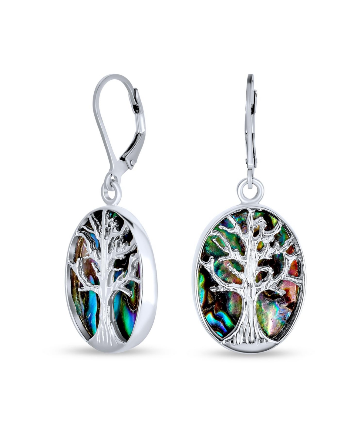 Click here for Bling Jewelry Large Oval Natural Stone Shell Lever... prices