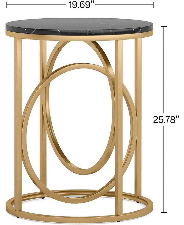 Tribesigns Modern Round End Table Set of Two, 20” Side Table Cocktail ...