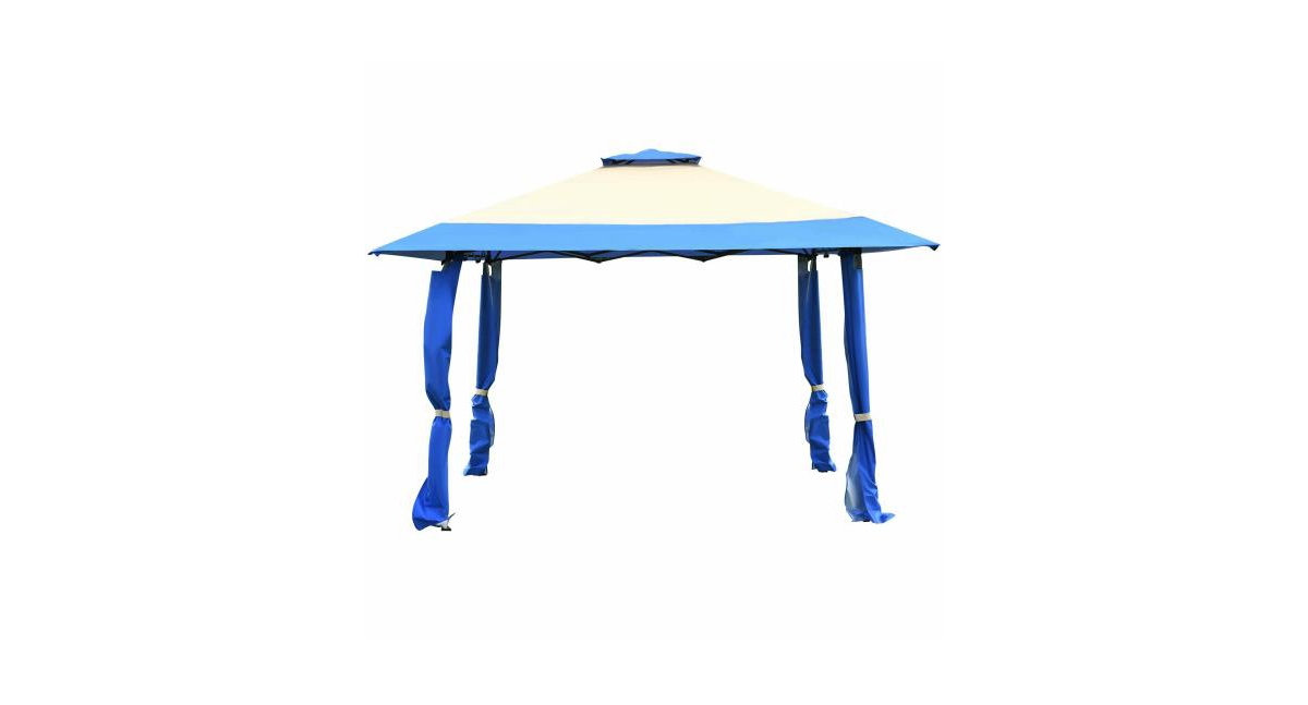 Click here for Slickblue Folding Outdoor Awning Canopy Tent - Blu... prices